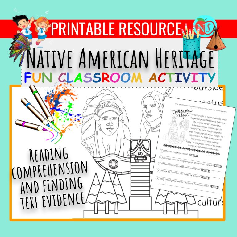 Native American Heritage Month Comprehension and Finding Text Evidence ...