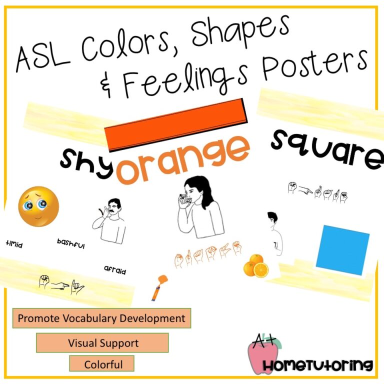 ASL Colors, Shapes, & Feelings Posters I Watercolor Decor | Made By ...