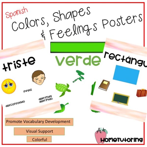 Spanish Colors, Shapes, & Feelings Posters I Watercolor Decor - Made By ...