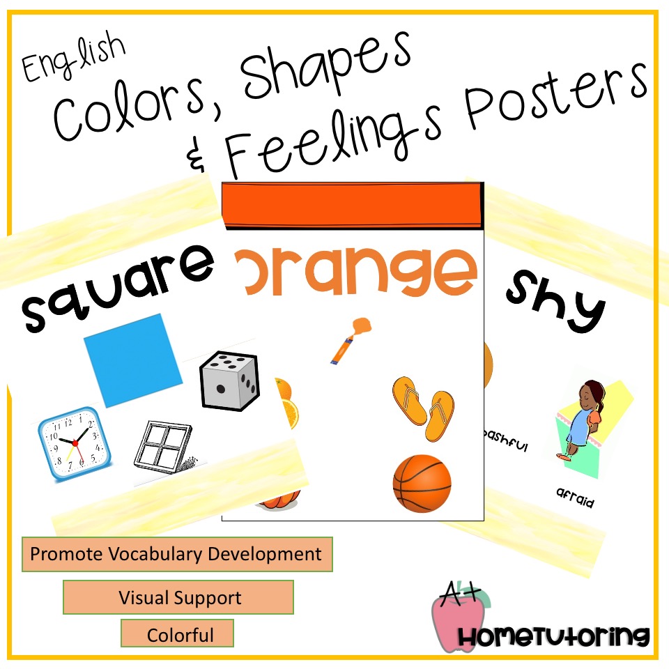 English Colors, Shapes, & Feelings Posters I Watercolor Decor | Made By ...