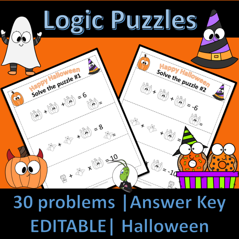 Halloween Logic Puzzle Algebra 1 | Made By Teachers