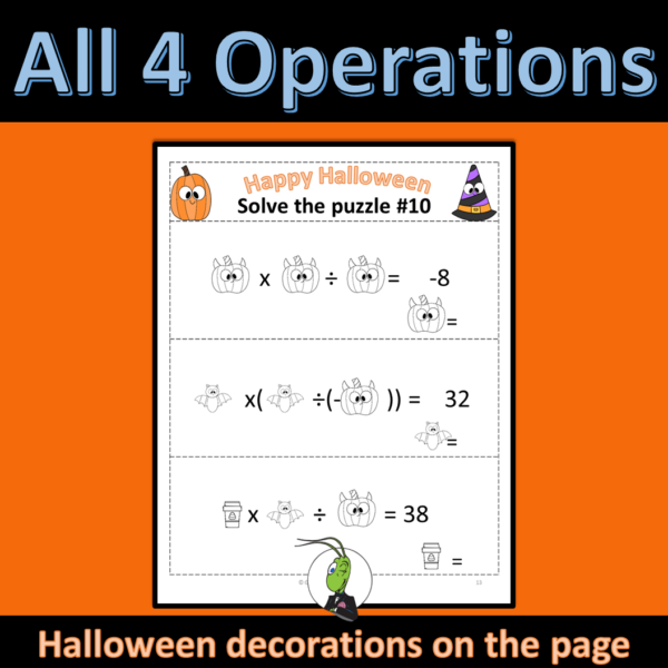 Halloween Logic Puzzle Algebra 1 | Made By Teachers