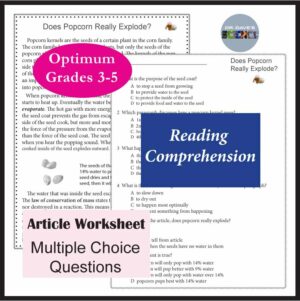 Popcorn Science Activity Experiment Popcorn Reading Comprehension ...