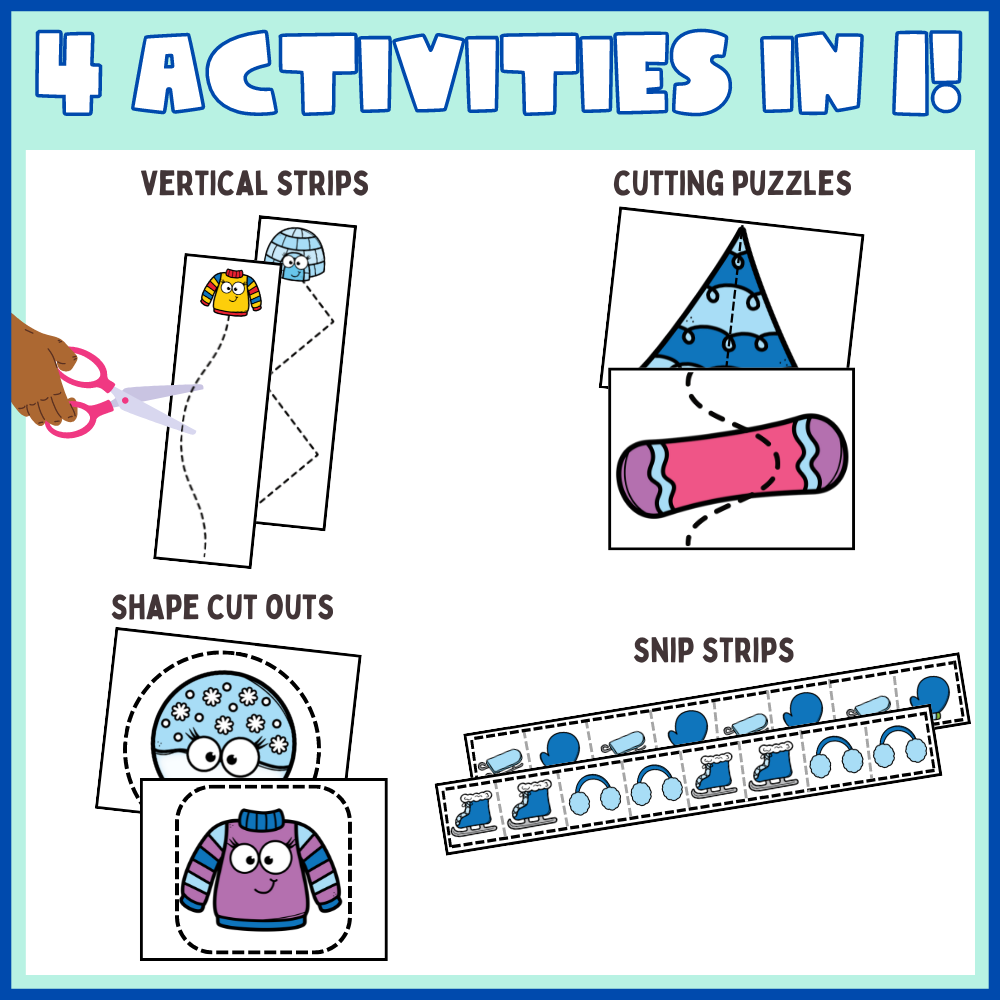 Winter Cutting Practice with Scissors: A Winter Fine Motor Skills ...