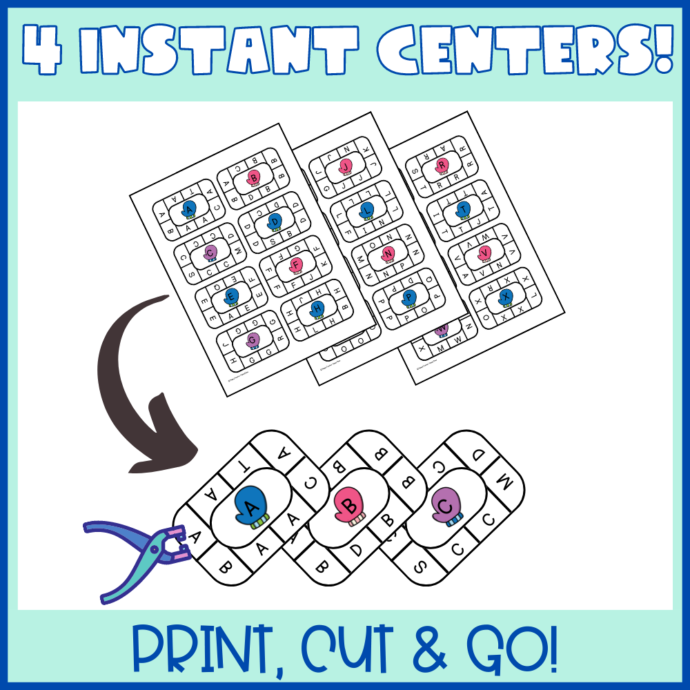 Winter Fine Motor Hole Punch Cards: Alphabet & Counting Practice | Made ...
