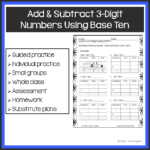 3-Digit Addition and Subtraction Using Base Ten Blocks | Made By Teachers