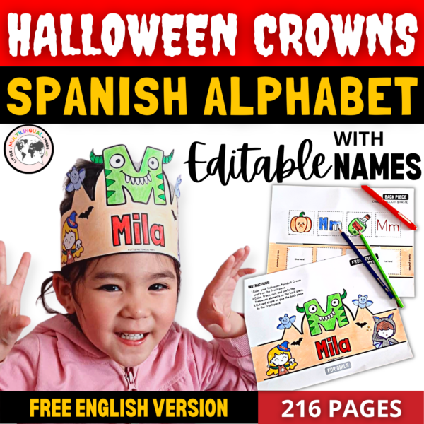 Halloween Spanish: Spanish Alphabet Practice Crowns - Coronas ...