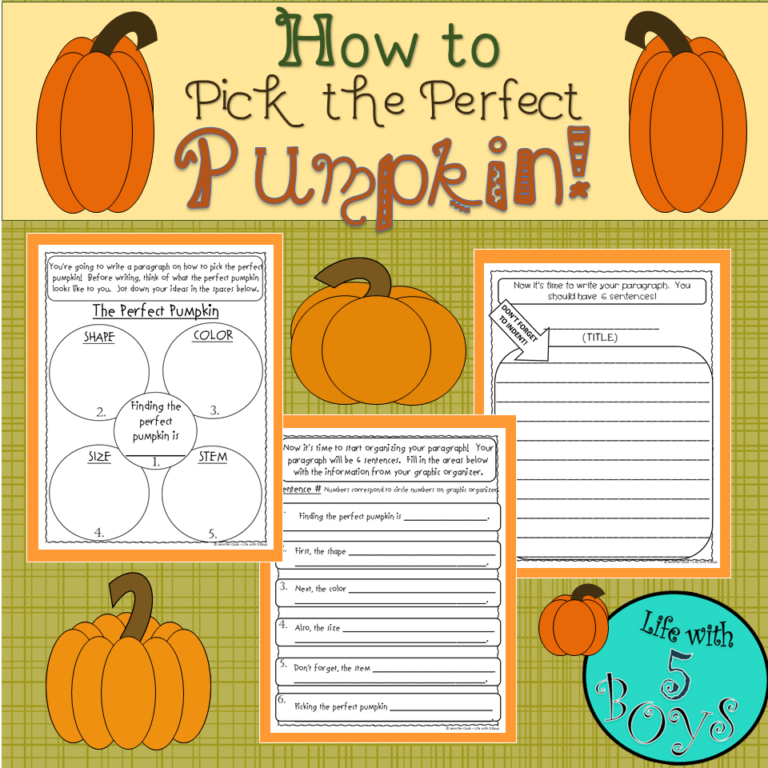 Fall Paragraph Writing Activity for Picking the Perfect Pumpkin - Made ...