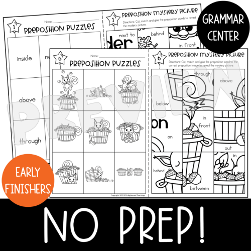 Fall Preposition Worksheets - Preposition Mystery Picture Puzzles ...