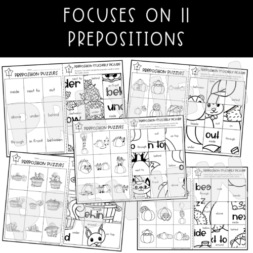 Fall Preposition Worksheets - Preposition Mystery Picture Puzzles ...