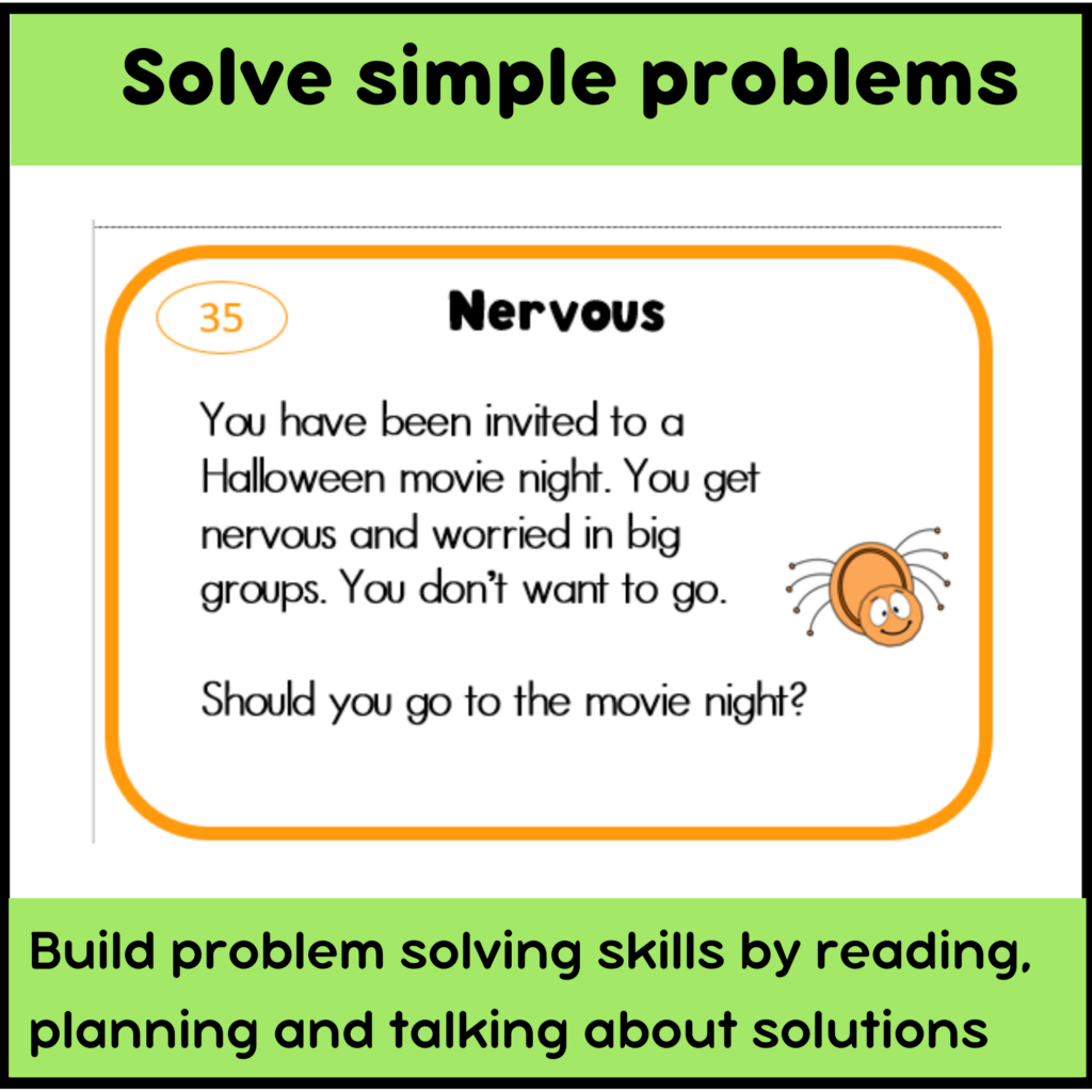 Halloween problem solving task cards for life skills | Made By Teachers