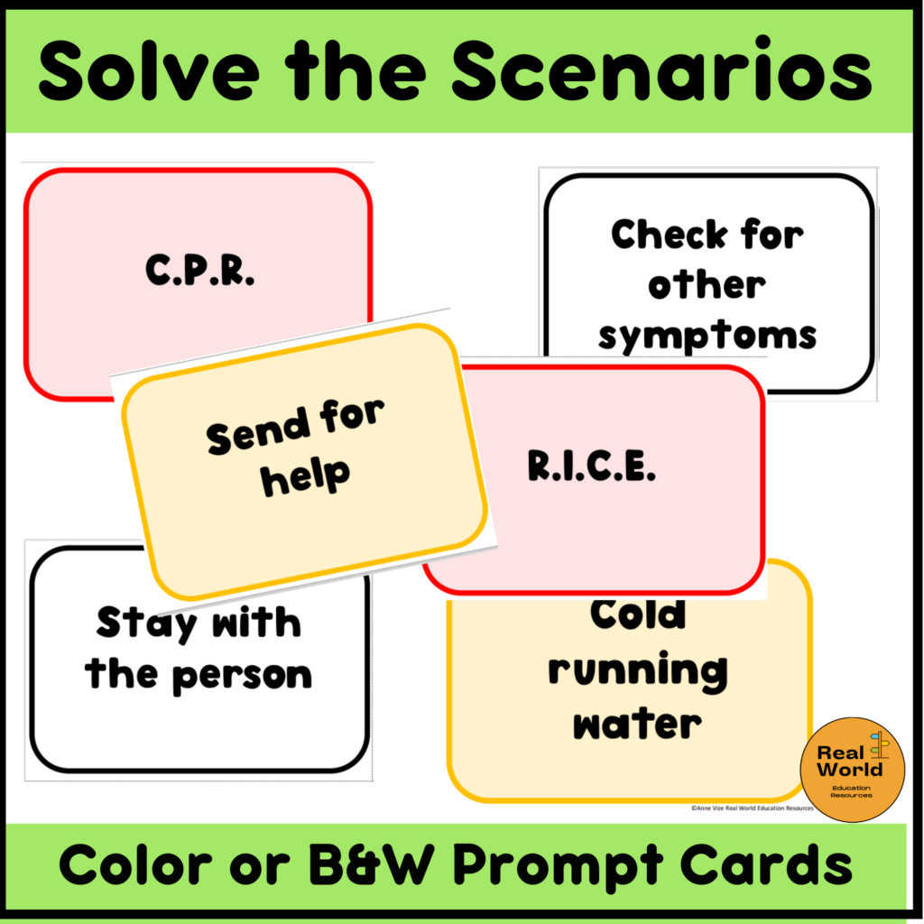 First aid scenarios and action plan cards | Made By Teachers