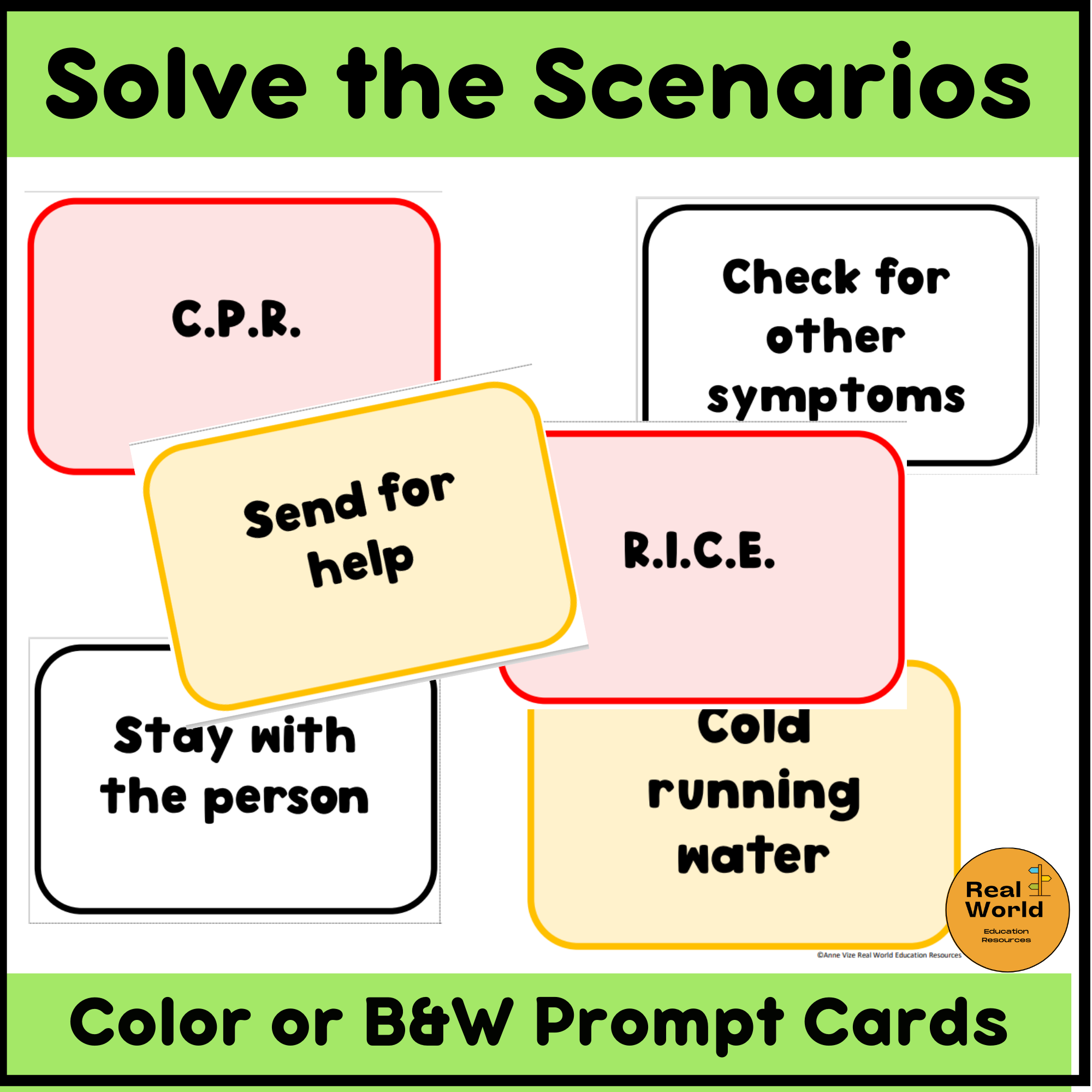 First aid scenarios and action plan cards | Made By Teachers