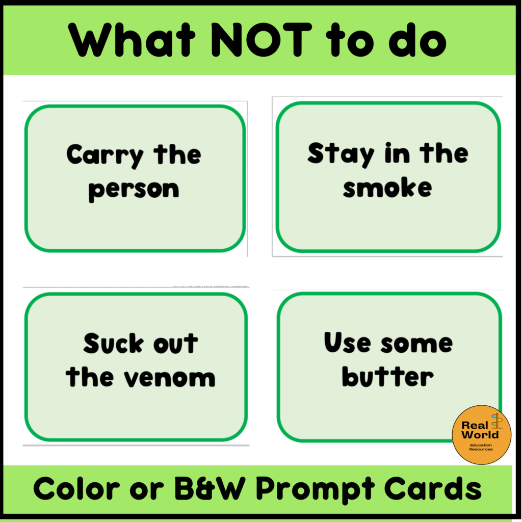 First aid scenarios and action plan cards | Made By Teachers