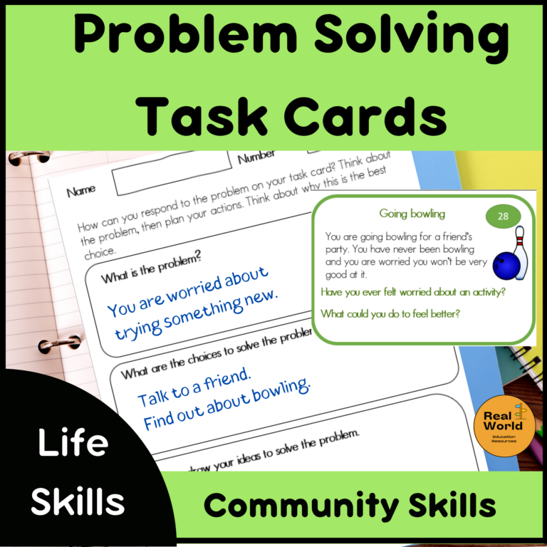 Community problem solving task cards for life skills | Made By Teachers