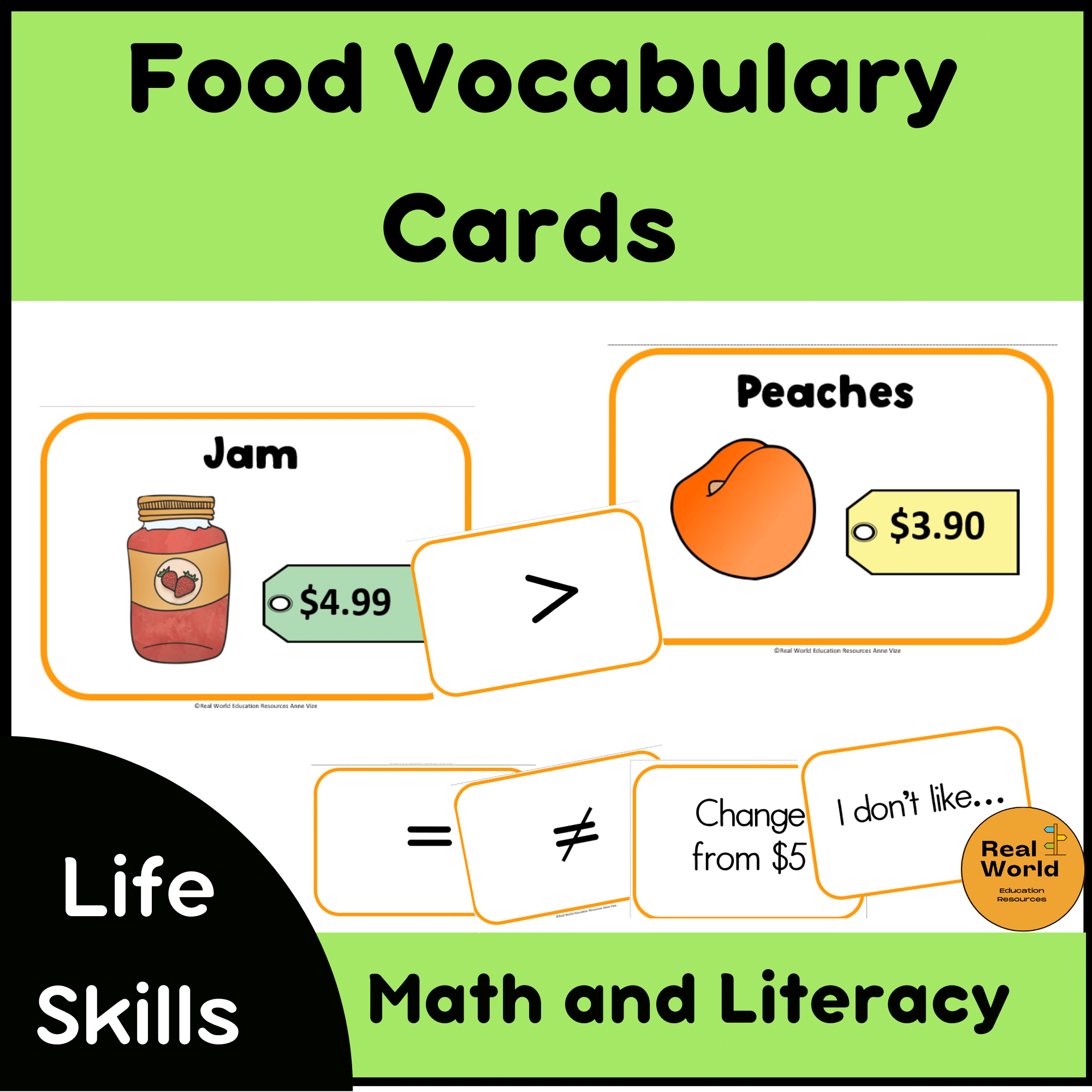 Food price cards for life skills math | Made By Teachers