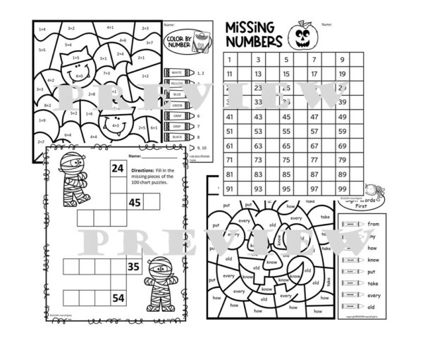 Halloween Fun Packet | October Morning Work No Prep Worksheets - Made ...