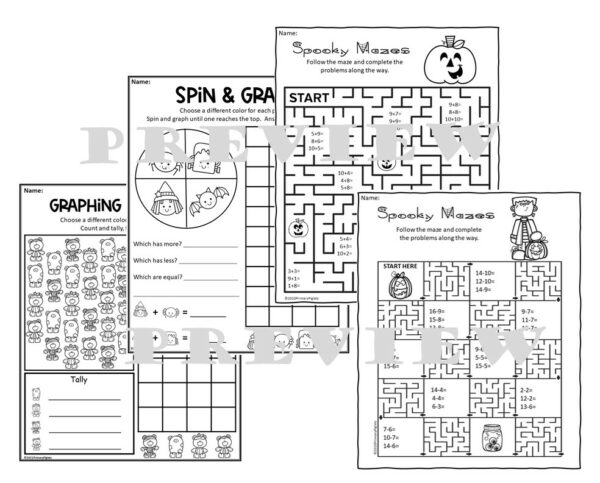 Halloween Fun Packet | October Morning Work No Prep Worksheets - Made ...