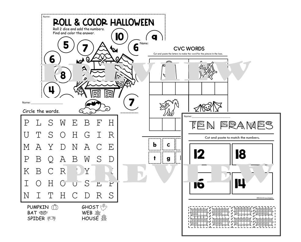 Halloween Fun Packet | October Morning Work No Prep Worksheets | Made ...