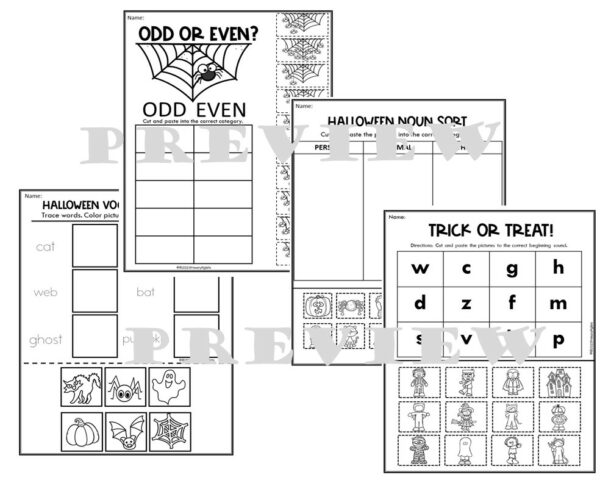 Halloween Fun Packet | October Morning Work No Prep Worksheets | Made ...
