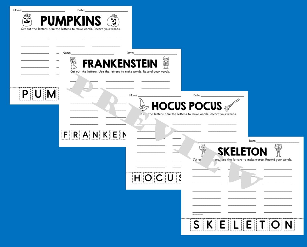 HALLOWEEN MAKING WORDS SPELLING ACTIVITIES - OCTOBER | Made By Teachers