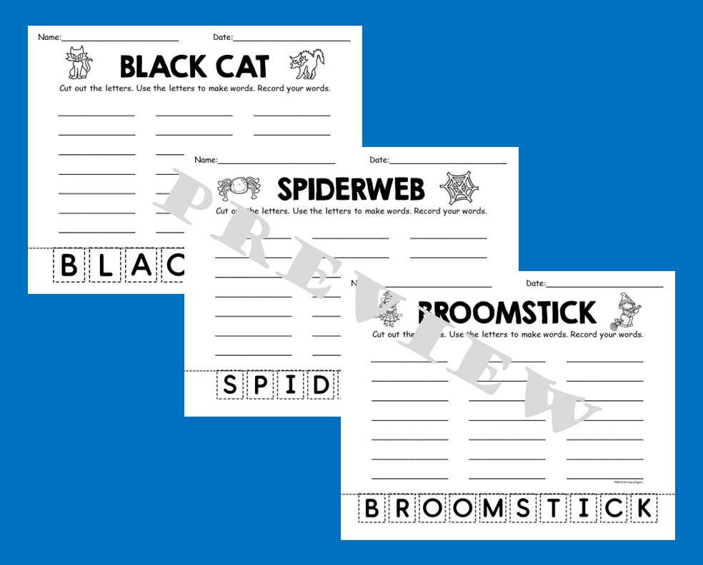 HALLOWEEN MAKING WORDS SPELLING ACTIVITIES - OCTOBER | Made By Teachers