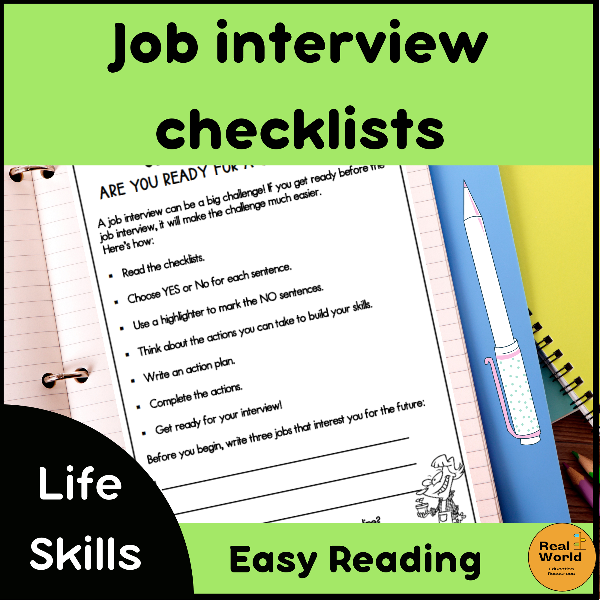 Job interview checklists for life skills teens - Made By Teachers