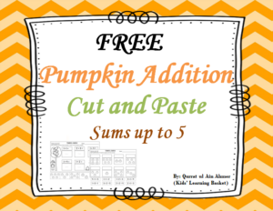 Free Pumpkin Addition Cut and Paste (up to 5) - Made By Teachers
