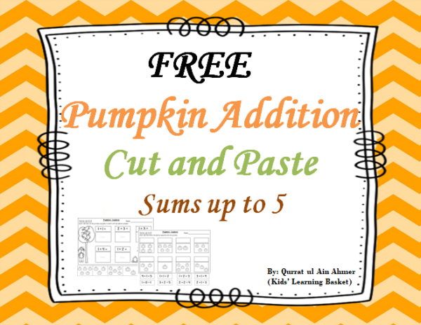 Free Pumpkin Addition Cut and Paste (up to 5) | Made By Teachers