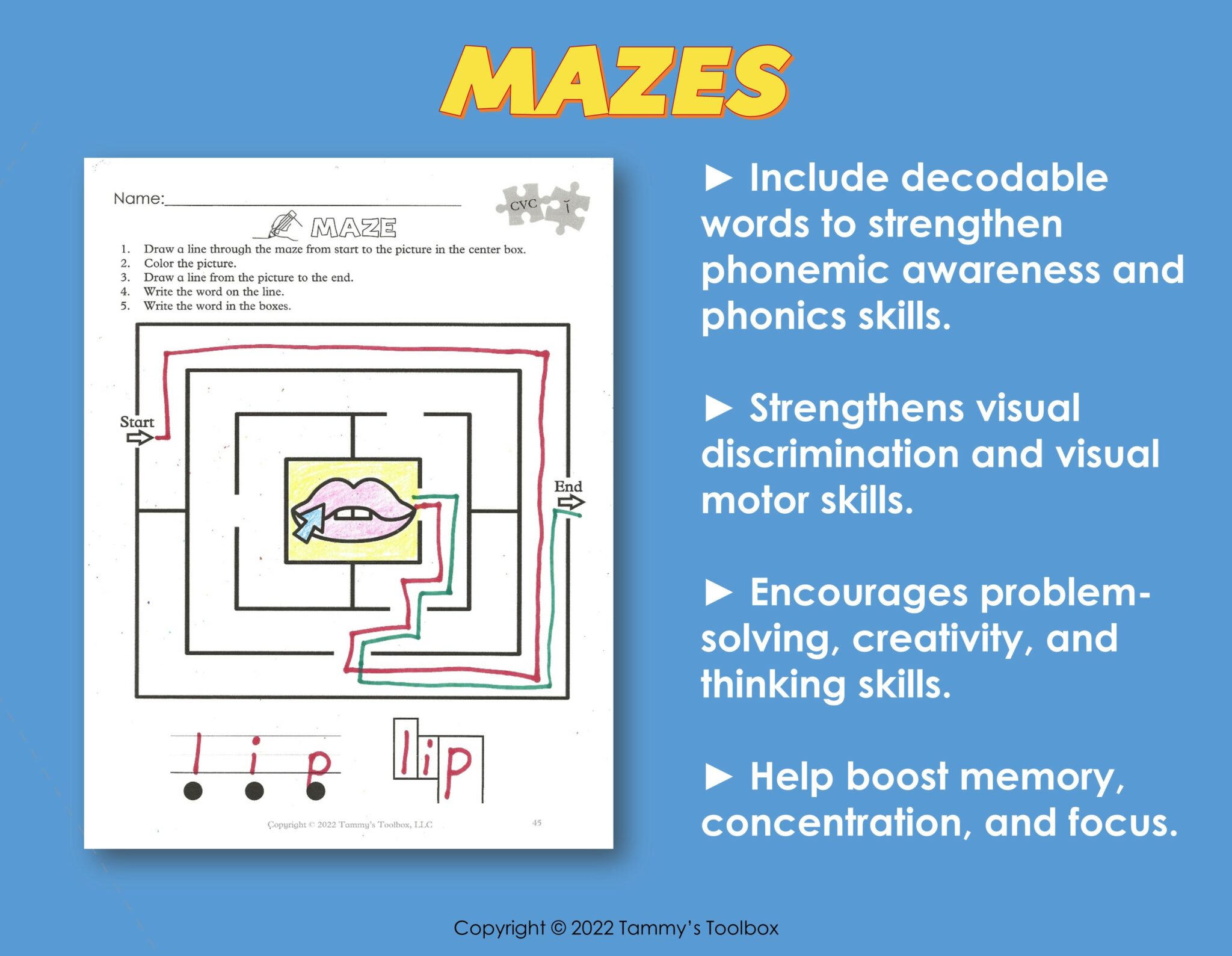 Decodable CVC Words Short Vowel Puzzles - Made By Teachers