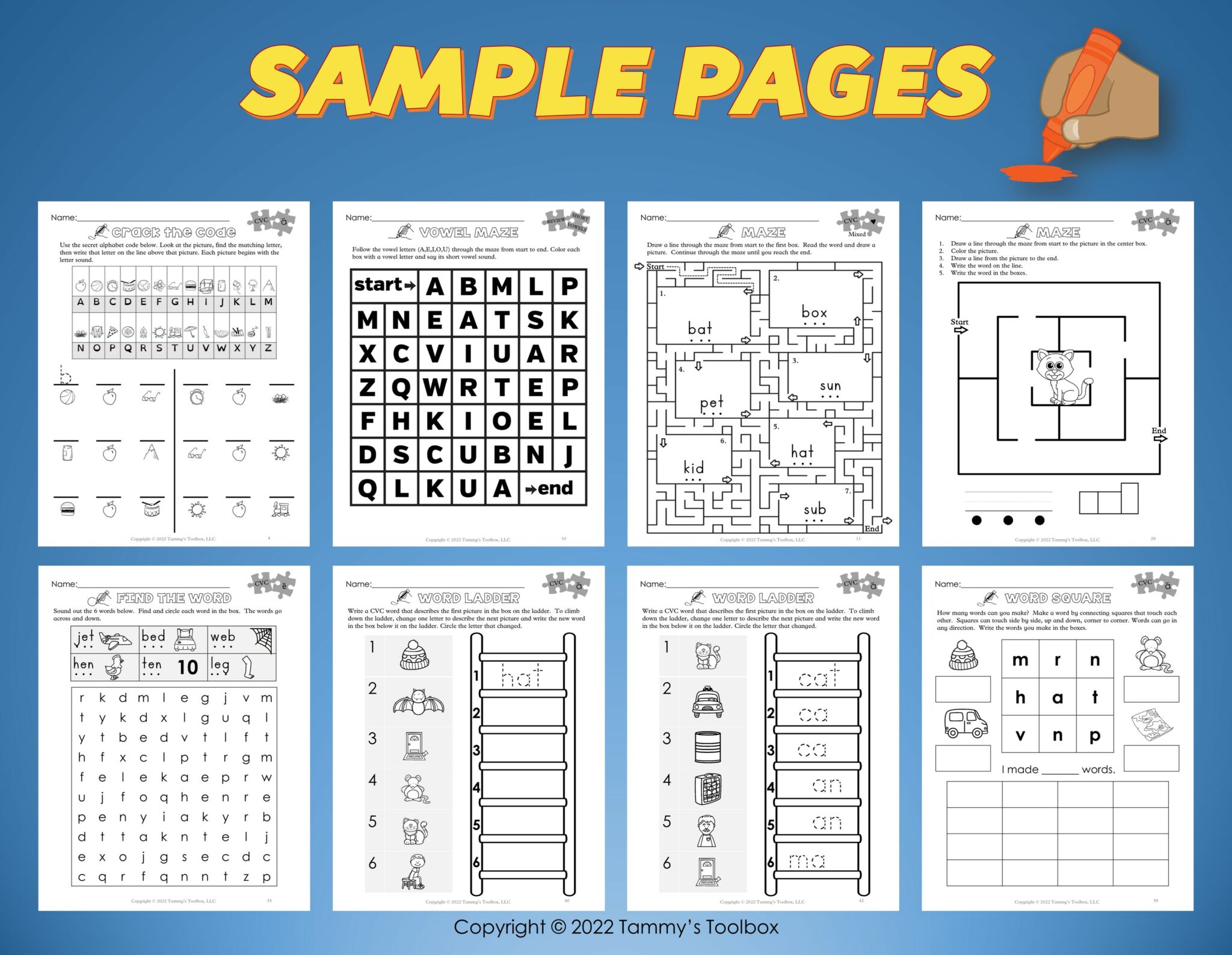 Decodable CVC Words Short Vowel Puzzles | Made By Teachers