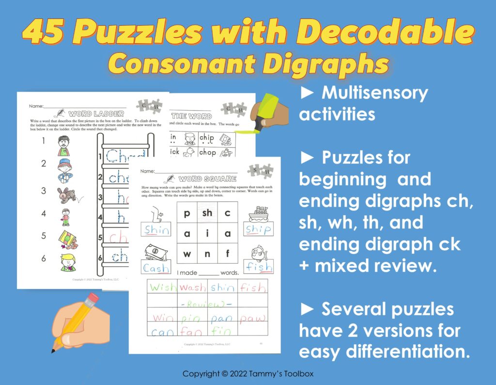 Decodable Consonant Digraph Word Puzzles | Made By Teachers