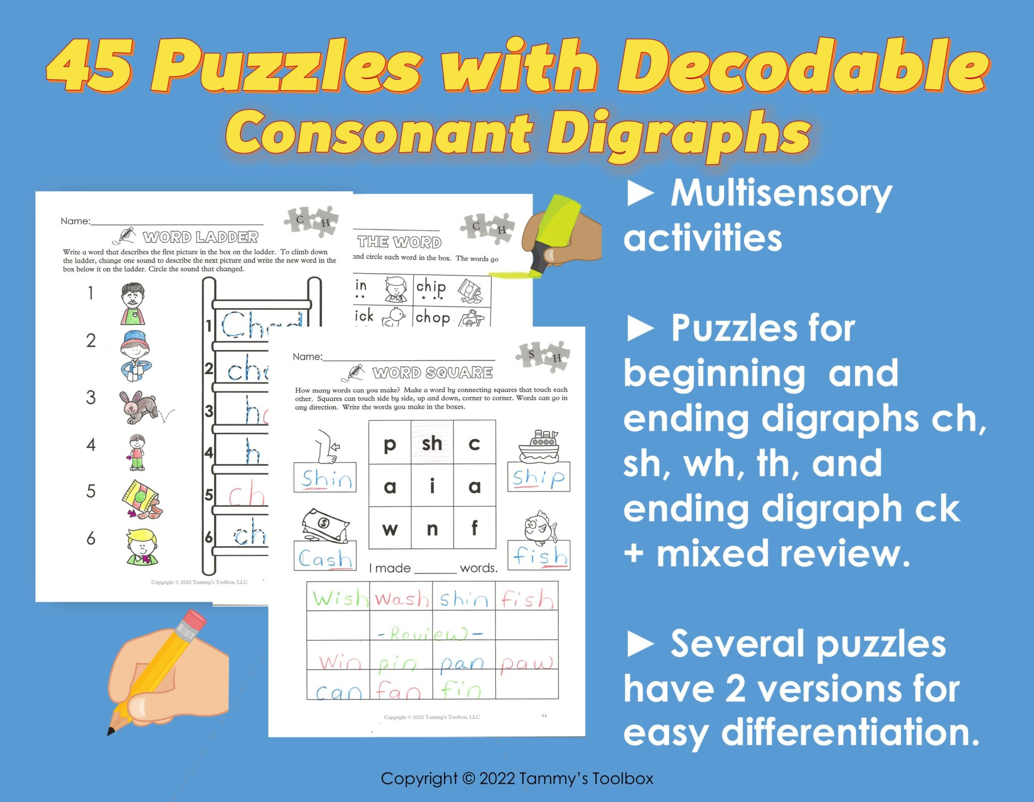 Decodable Consonant Digraph Word Puzzles | Made By Teachers