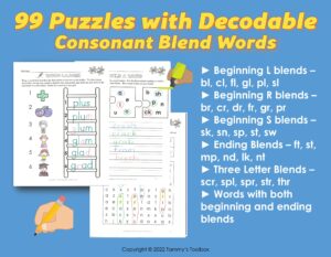 Decodable Consonant Blend Word Puzzles | Made By Teachers