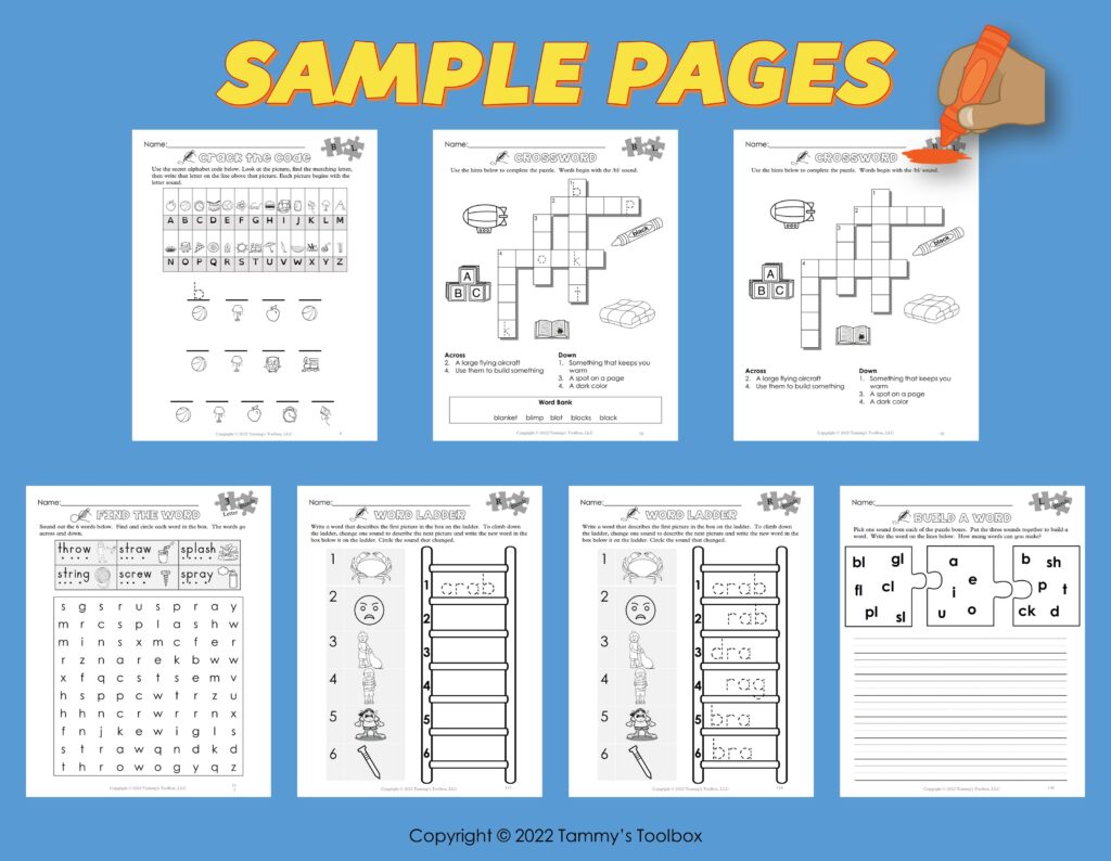 Decodable Consonant Blend Word Puzzles - Made By Teachers