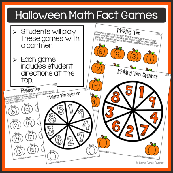 Addition and Subtraction Halloween Math Fact Games | Made By Teachers