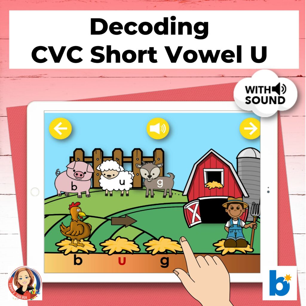 Decoding Short Vowel u CVC Words Digital Activity | Made By Teachers