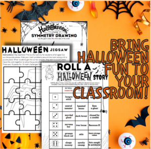 Halloween Math Logic Games Writing Script October No Prep | Made By ...