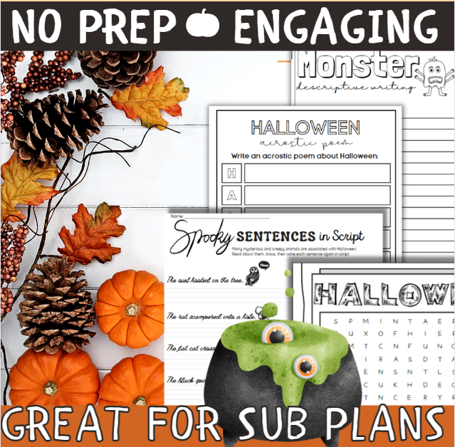 Halloween Math Logic Games Writing Script October No Prep | Made By ...