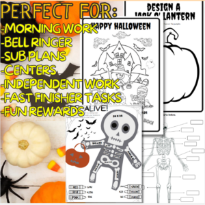 Halloween Math Logic Games Writing Script October No Prep | Made By ...