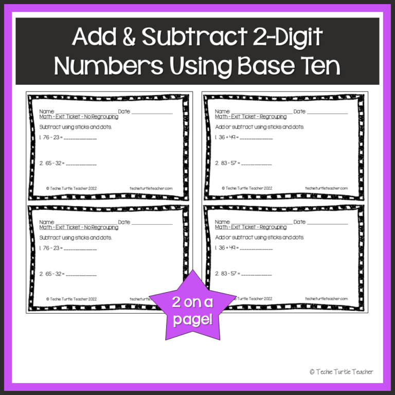 2-Digit Addition and Subtraction Using Base Ten Blocks | Made By Teachers