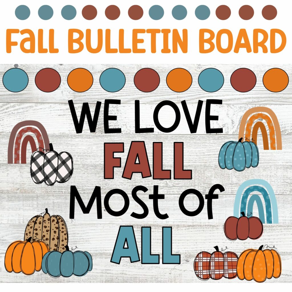Fall Bulletin Board and Fall Door Decor, Pumpkin Bulletin Board | Made ...