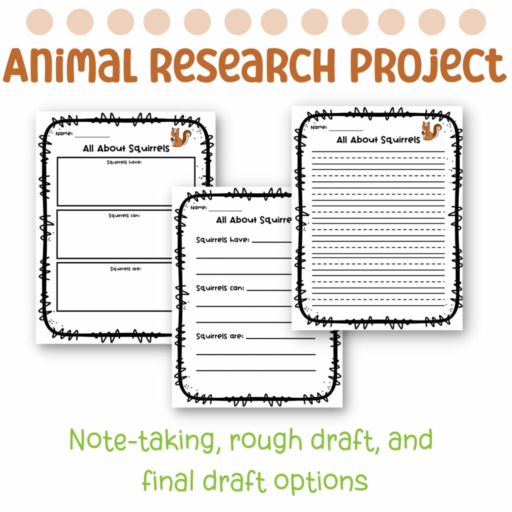 Kindergarten Animal Research Project and Craft: All About Squirrels ...