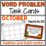 Addition & Subtraction Facts within 20 Fall Word Problem Task Cards ...