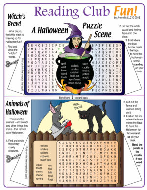 Halloween Vocabulary Spooky Cut-Out & Stand Up Scene 4 Word Search ...