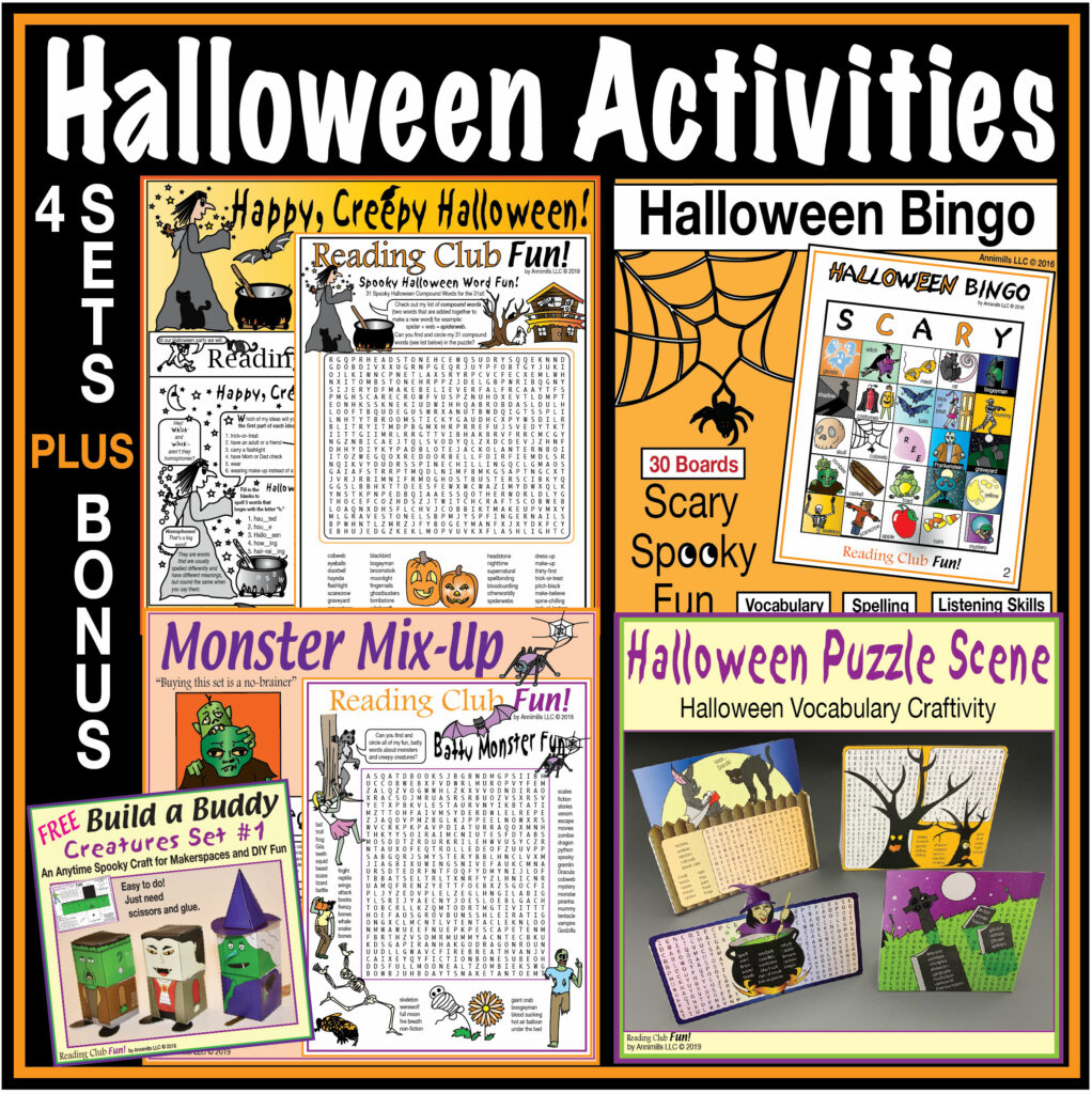Halloween Activities Printable Bundle – Puzzles, Bingo, Crafts ...