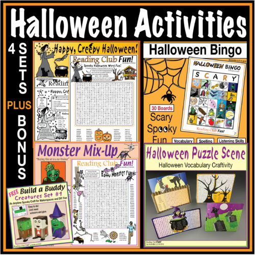 Halloween Activities Printable Bundle – Puzzles, Bingo, Crafts ...