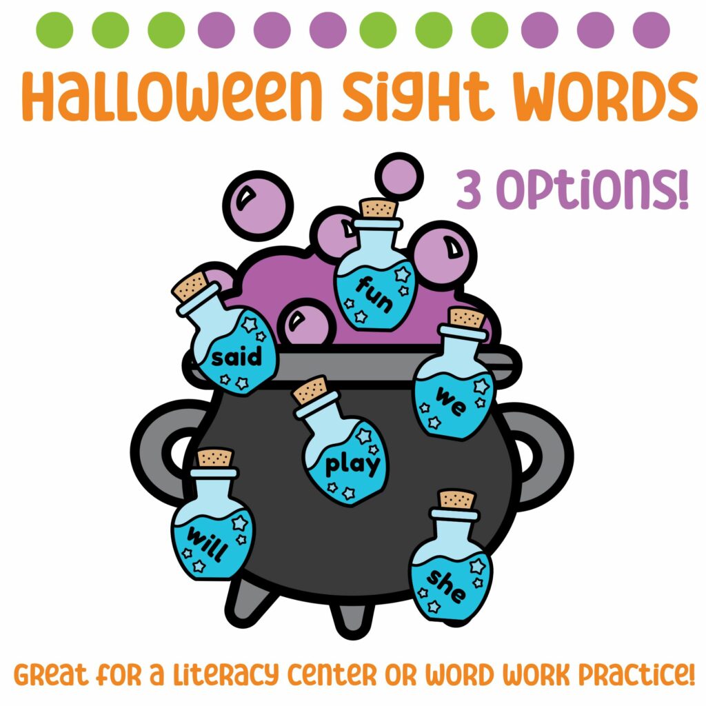 Halloween Sight Words and Word Work Practice and Craft Activity | Made ...