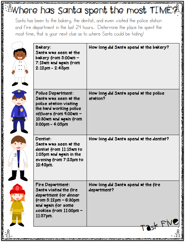 Christmas Math Activity for Middle School Digital and Print Find Santa ...