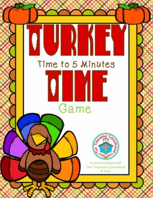 Thanksgiving Telling Time Game to 5 Minutes - Made By Teachers